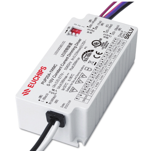 20W 350~700mA*1ch 0/1-10V CC Driver PUP20A-1WMC - Euchips
